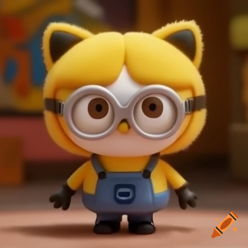 My melody character from hello kitty with bob from despicable me on Craiyon