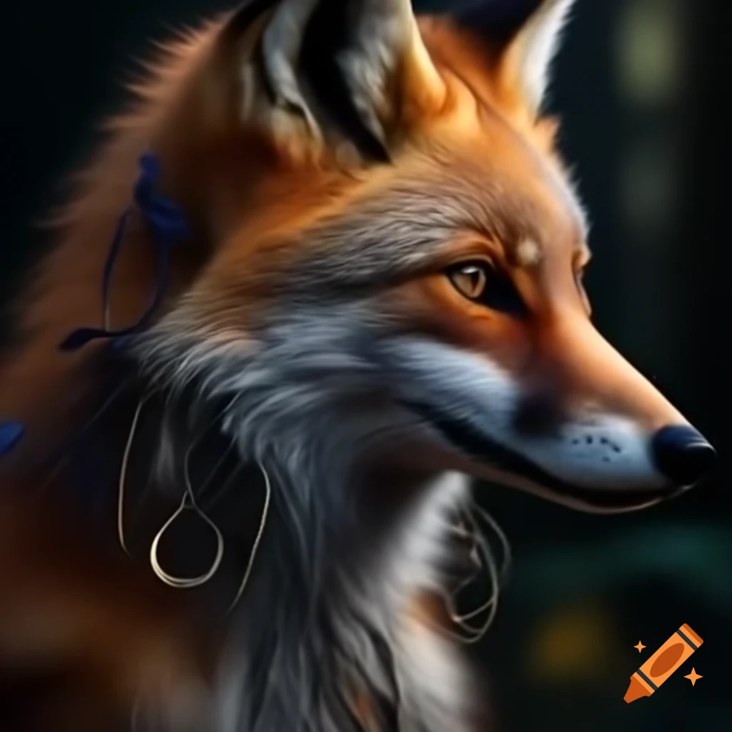 Realistic portrait of woman with fox ears and snout on Craiyon