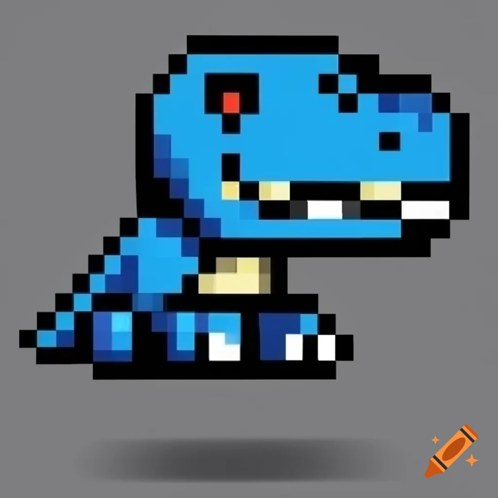 2D pixel art dinosaur sprite on Craiyon