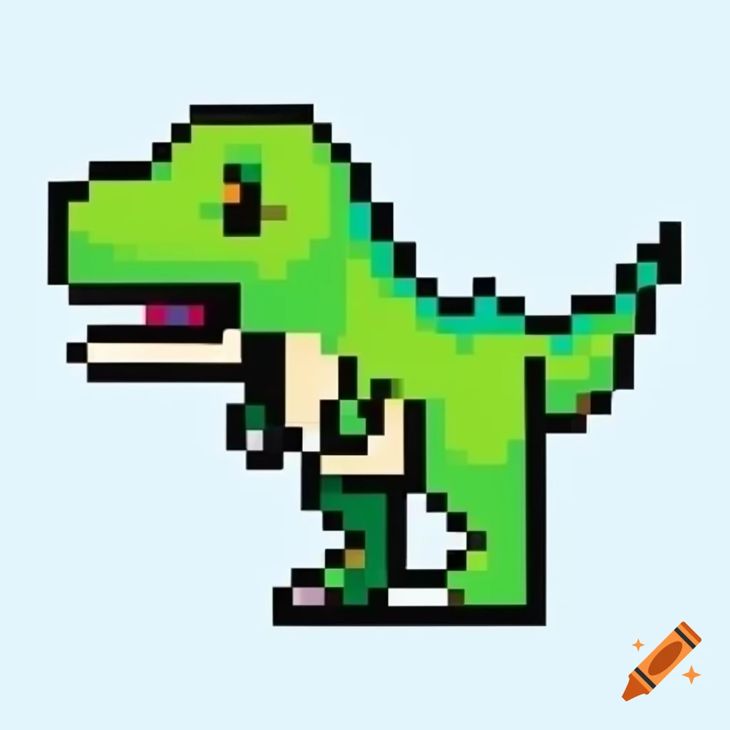 2d pixel art dinosaur sprite on Craiyon