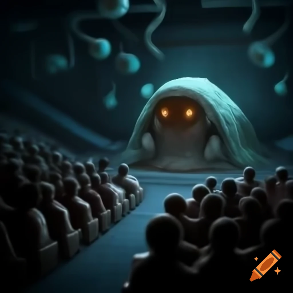 Multi-limbed entity metamorphosing in dreamlike operating theater on ...