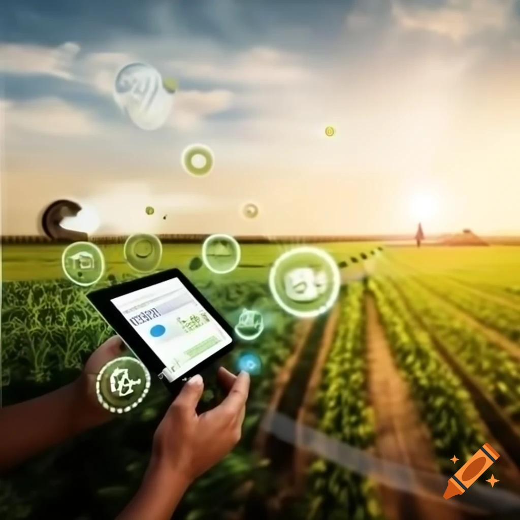 Rural Australian farm with digital technology, farmer using tablet ...