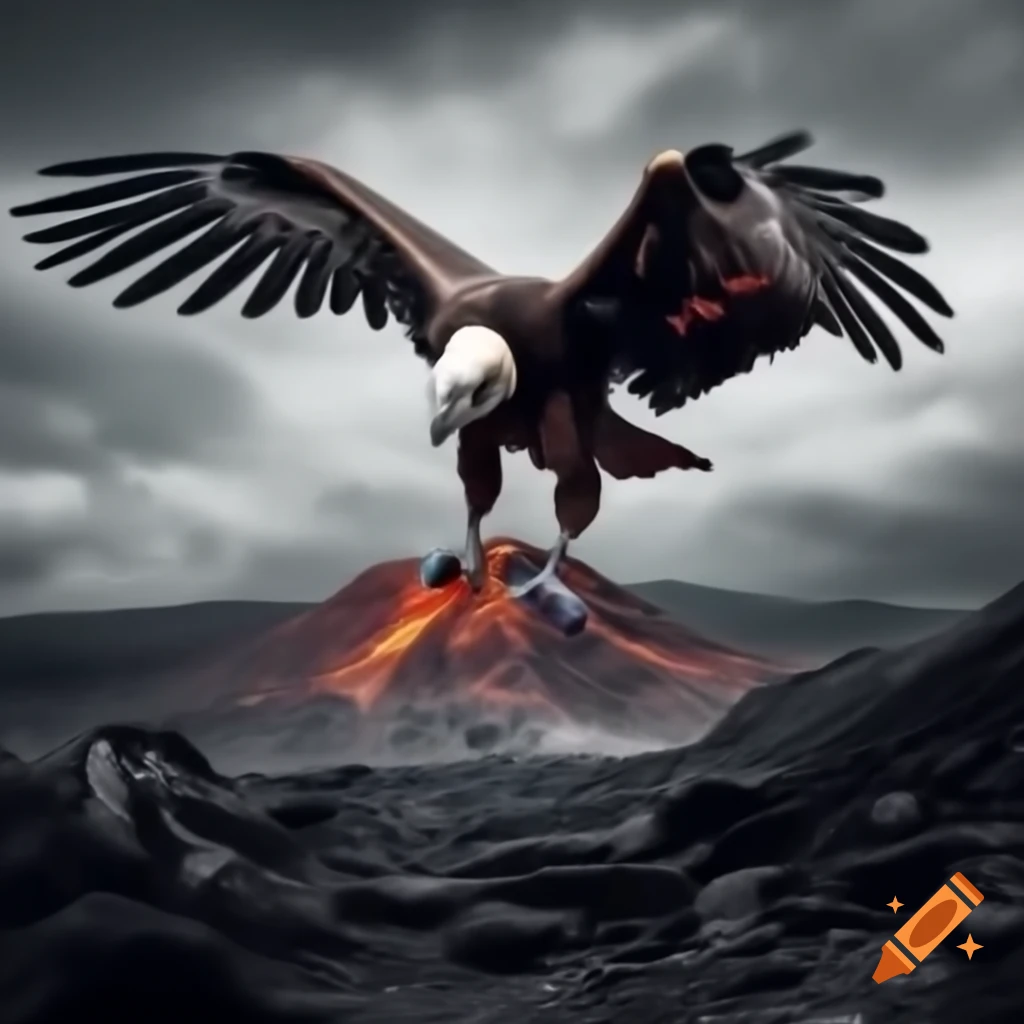 Black and white depiction of vulture skeleton flying over grim reaper ...