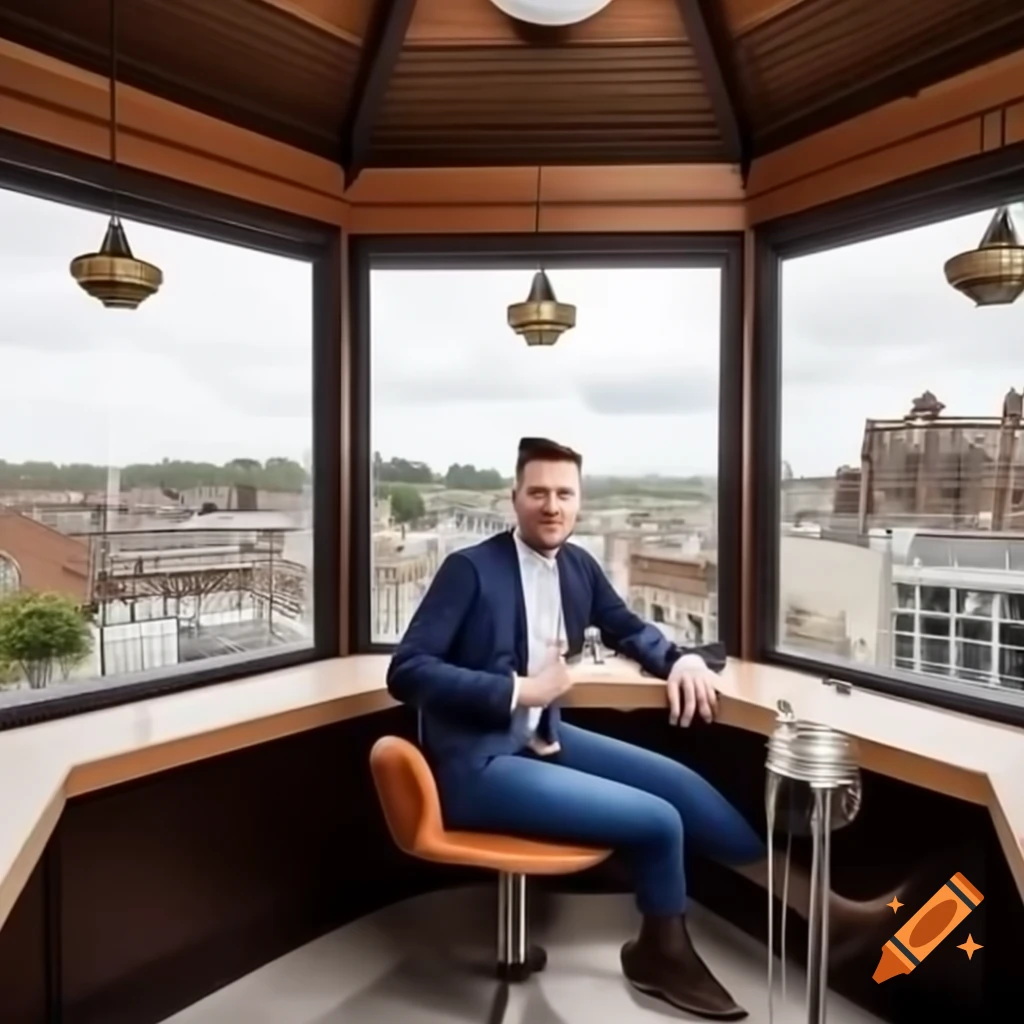 British man enjoying a Biscoff chocolate bar, reflecting on modern ...