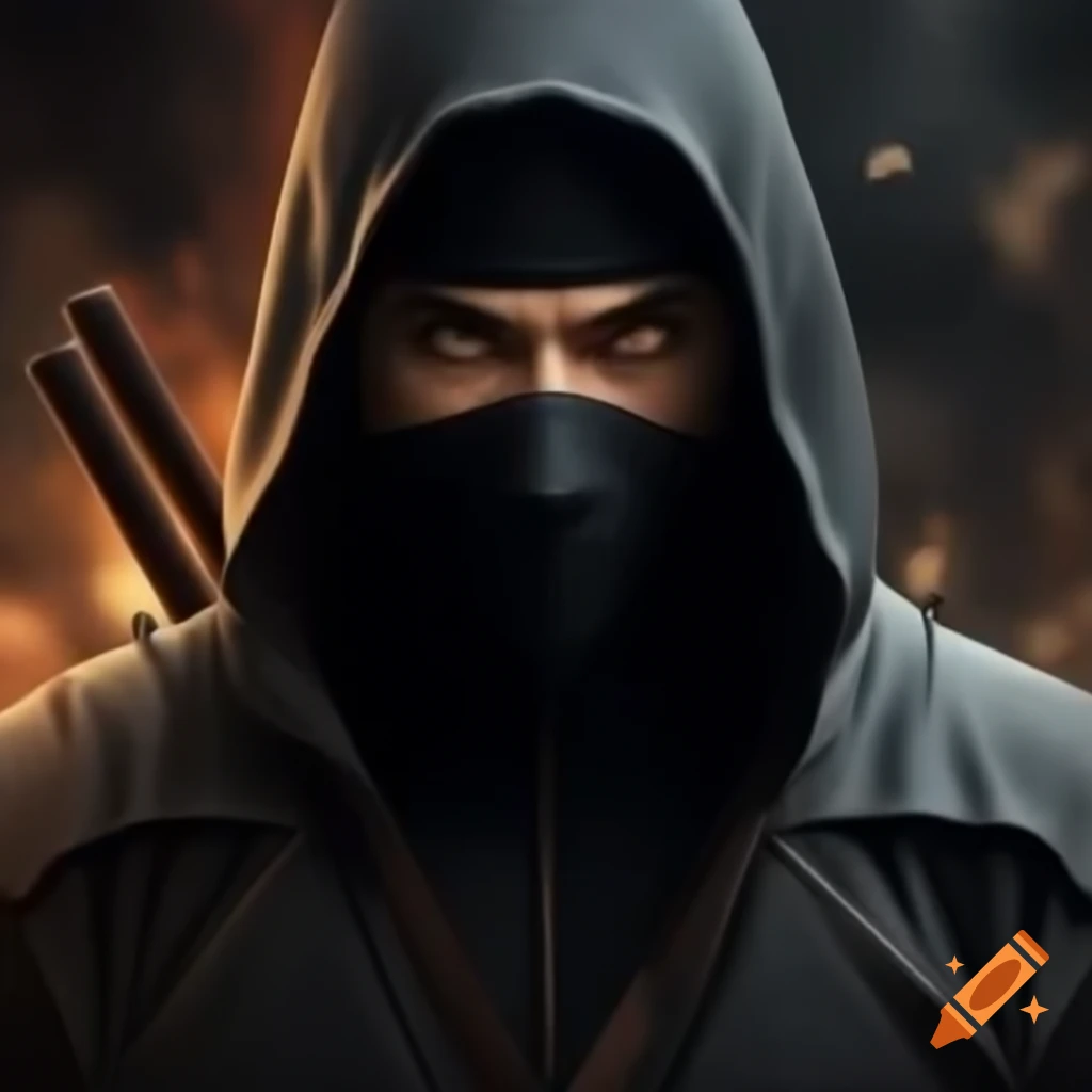 Ninja in stealth pose on Craiyon