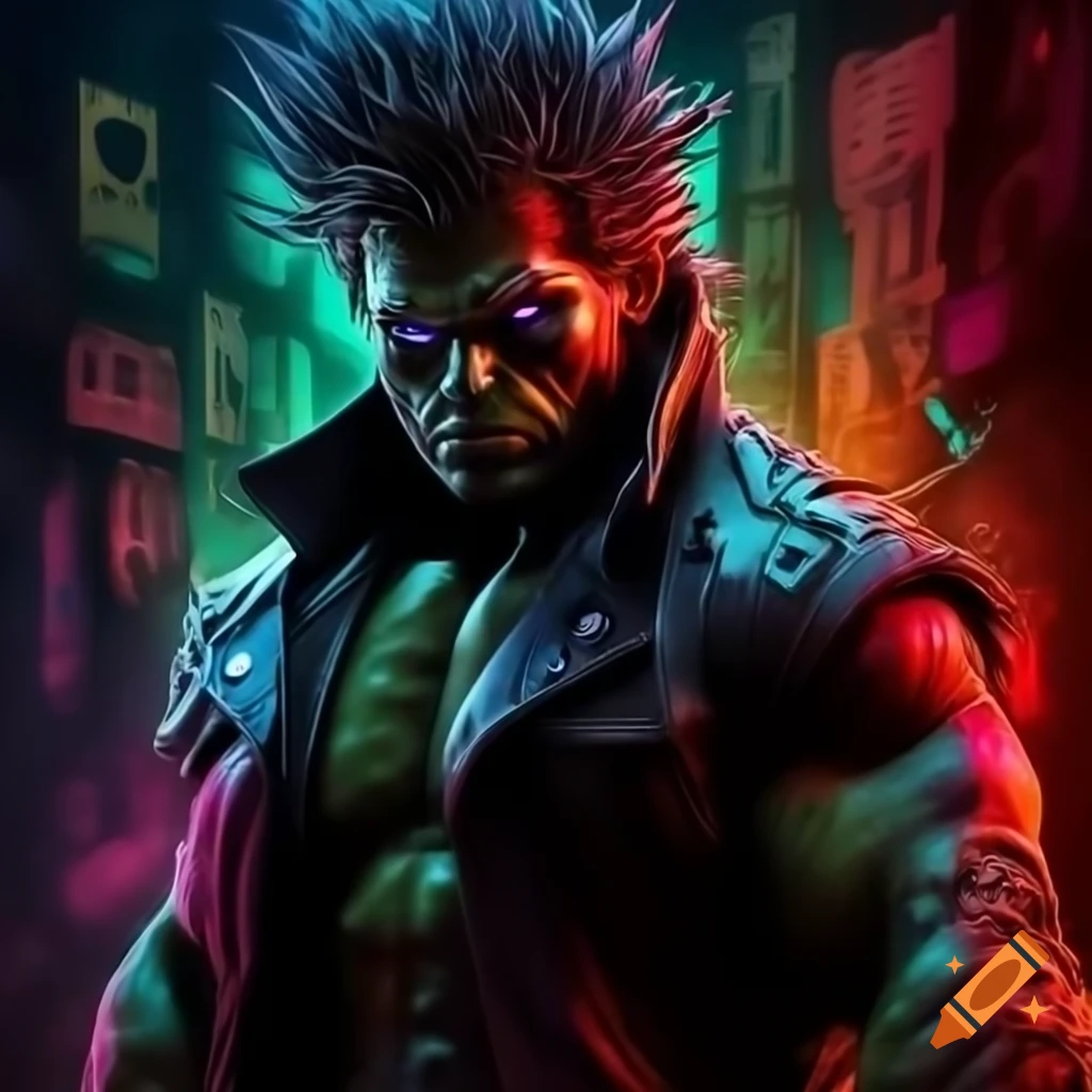 Artistic depiction of spiritual punk theme with deep color palette on ...