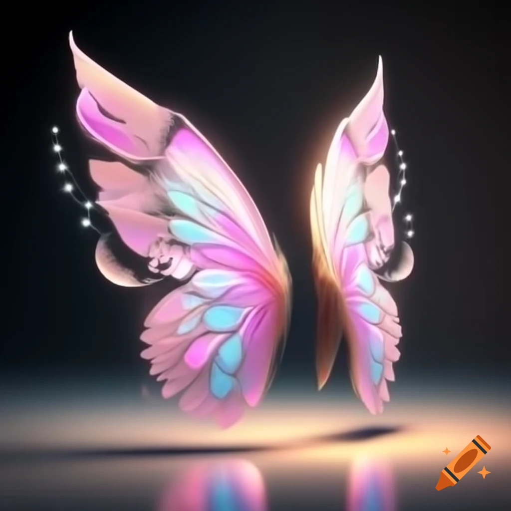 Luxurious translucent wing with ethereal appearance in soft pearl white ...