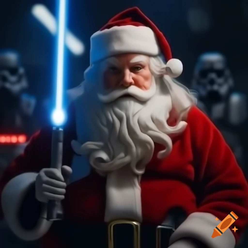 Santa Claus depicted in Star Wars galaxy setting on Craiyon