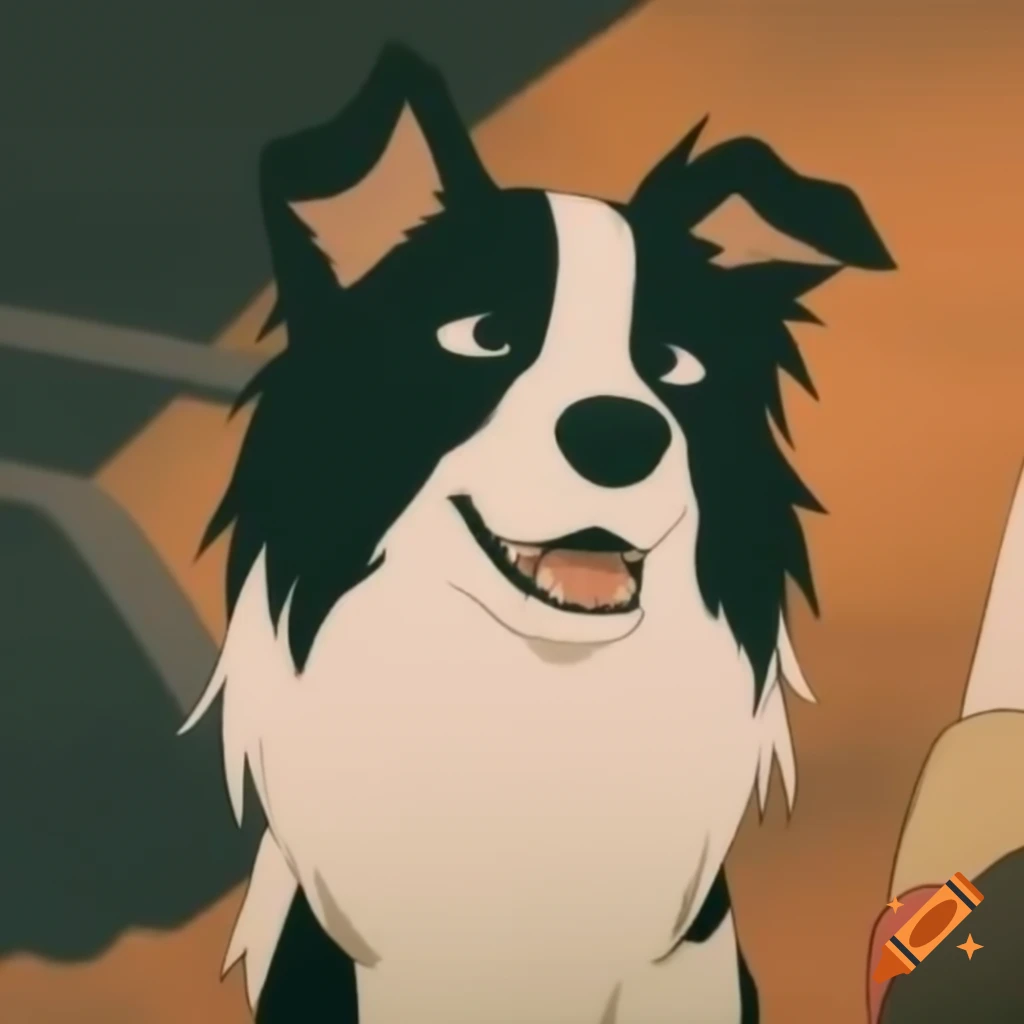 Person with a tail and border collie ears in anime style on Craiyon