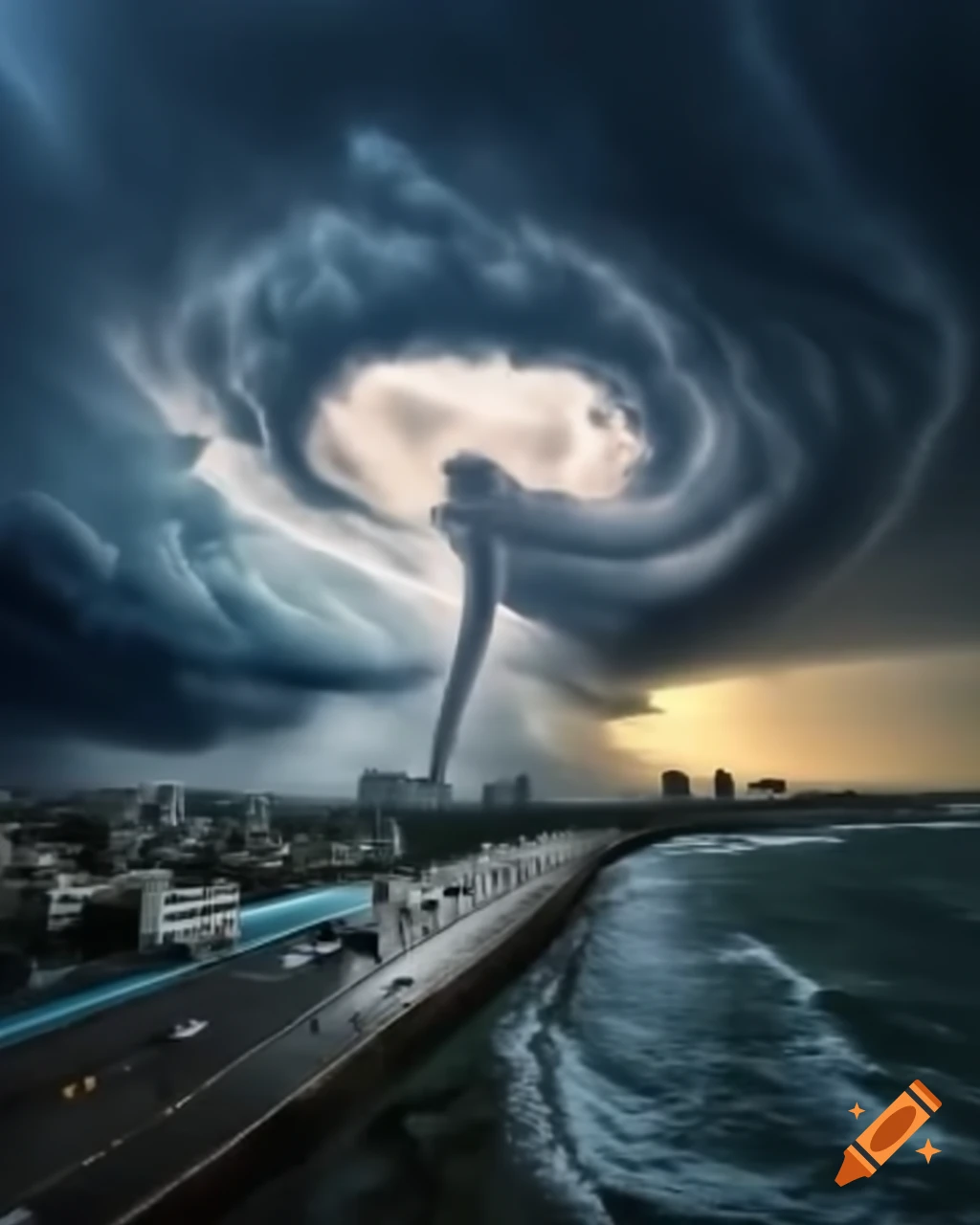 Cyclone approaching Chennai city with dramatic clouds and stormy waves ...