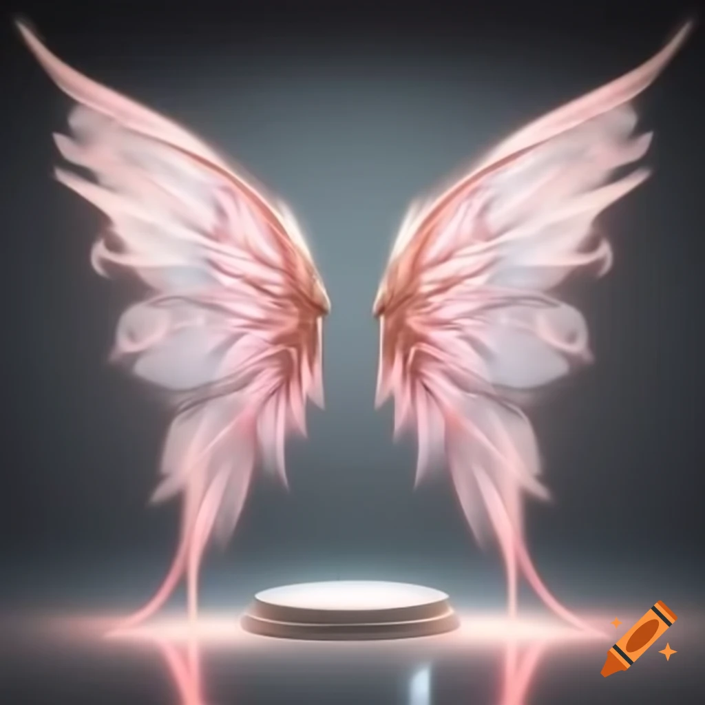 Highly detailed luxurious translucent wing with minimal presentation on ...