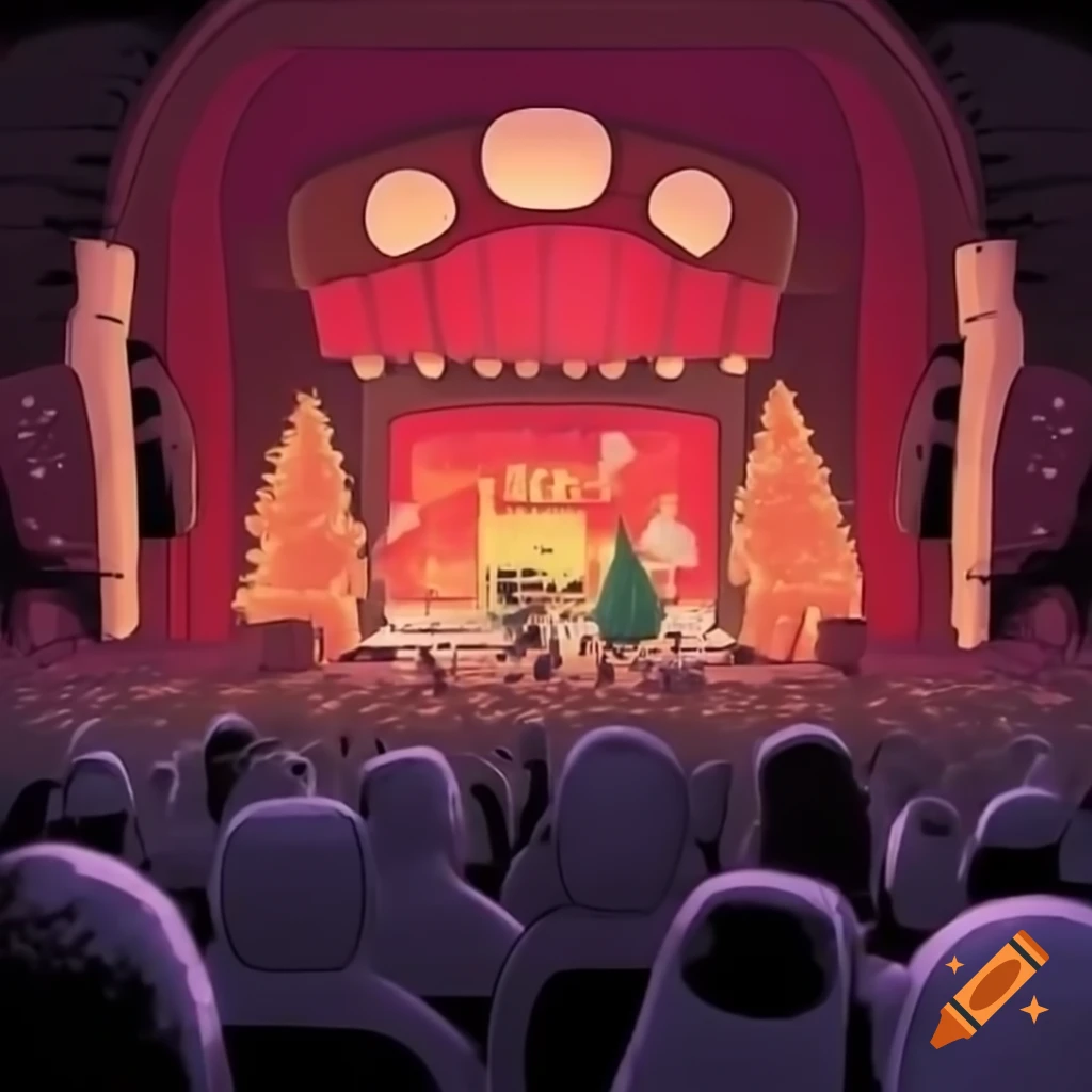 Comic christmas concert scene on Craiyon