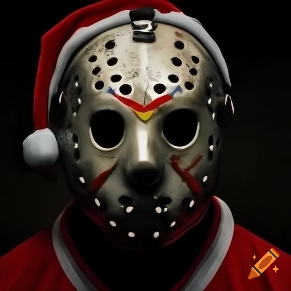 Jason Voorhees in Santa suit for a chilling Christmas twist on Craiyon