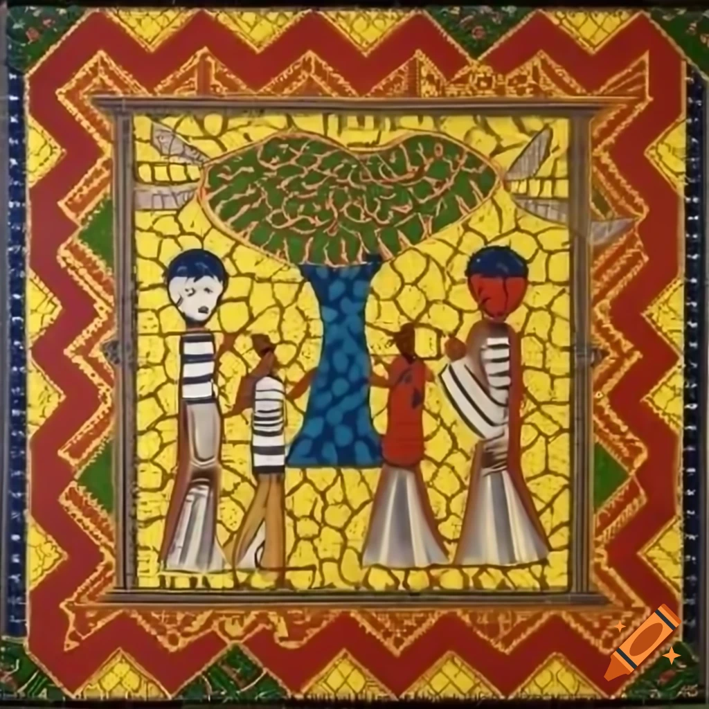 Mosaic design proposal featuring Ethiopian culture with abstract mesob ...
