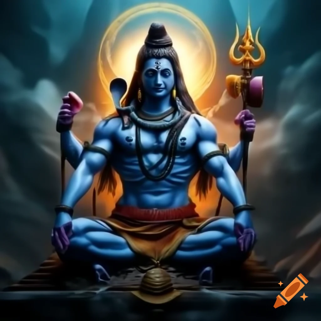 Artistic representation of Mahadev, a deity in Hindu mythology on Craiyon