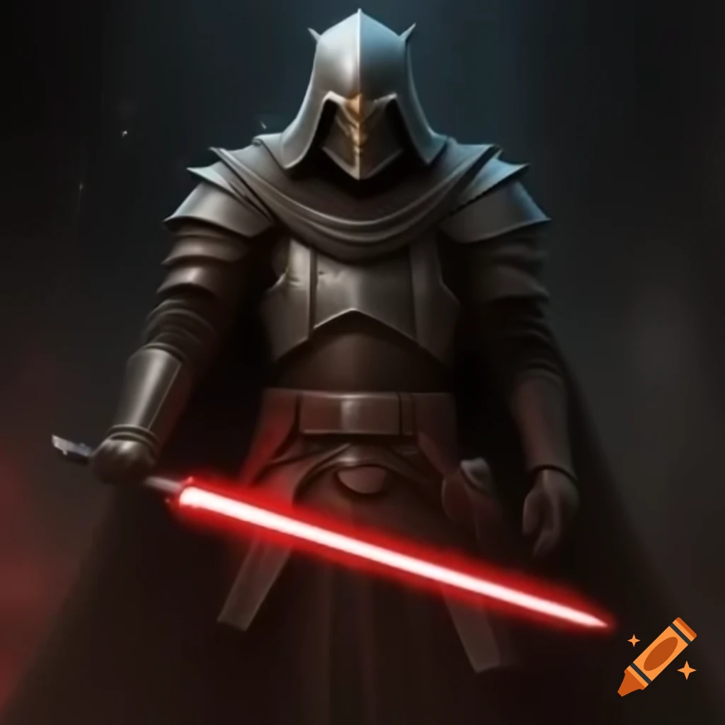 Techno-organic jedi master bat-sith in futuristic armor standing ...