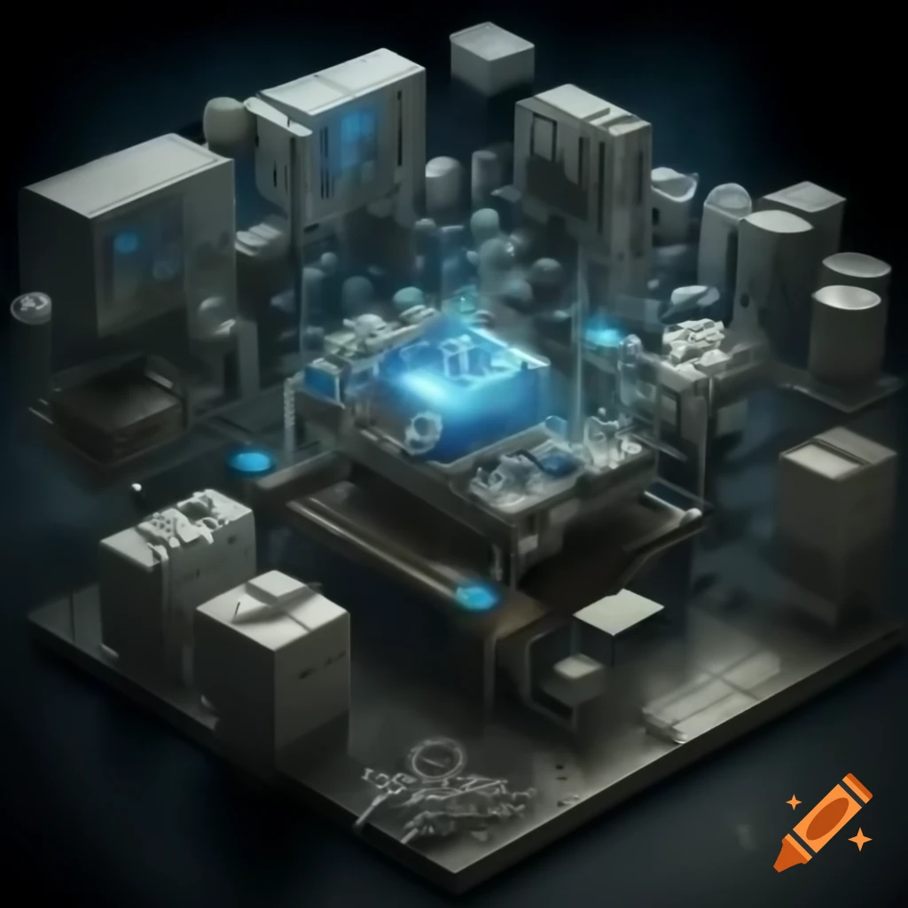 Intricate digital ecosystem of a computer operating system managing ...