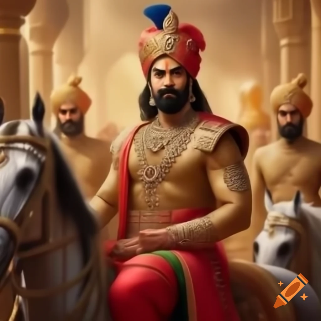 Indian king and queen in palanquin with ornate details on Craiyon