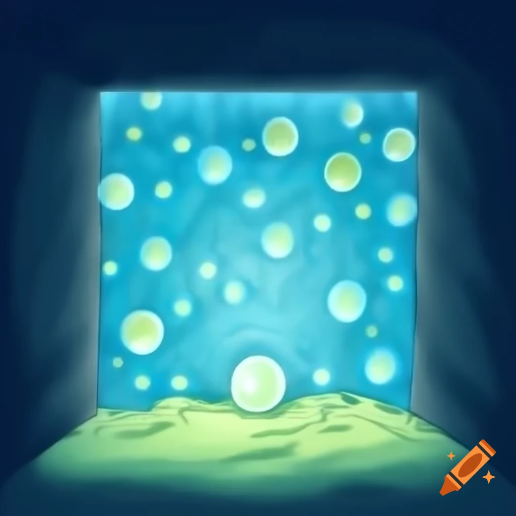 Organic wall with pulsating orbs and aquatic light on Craiyon