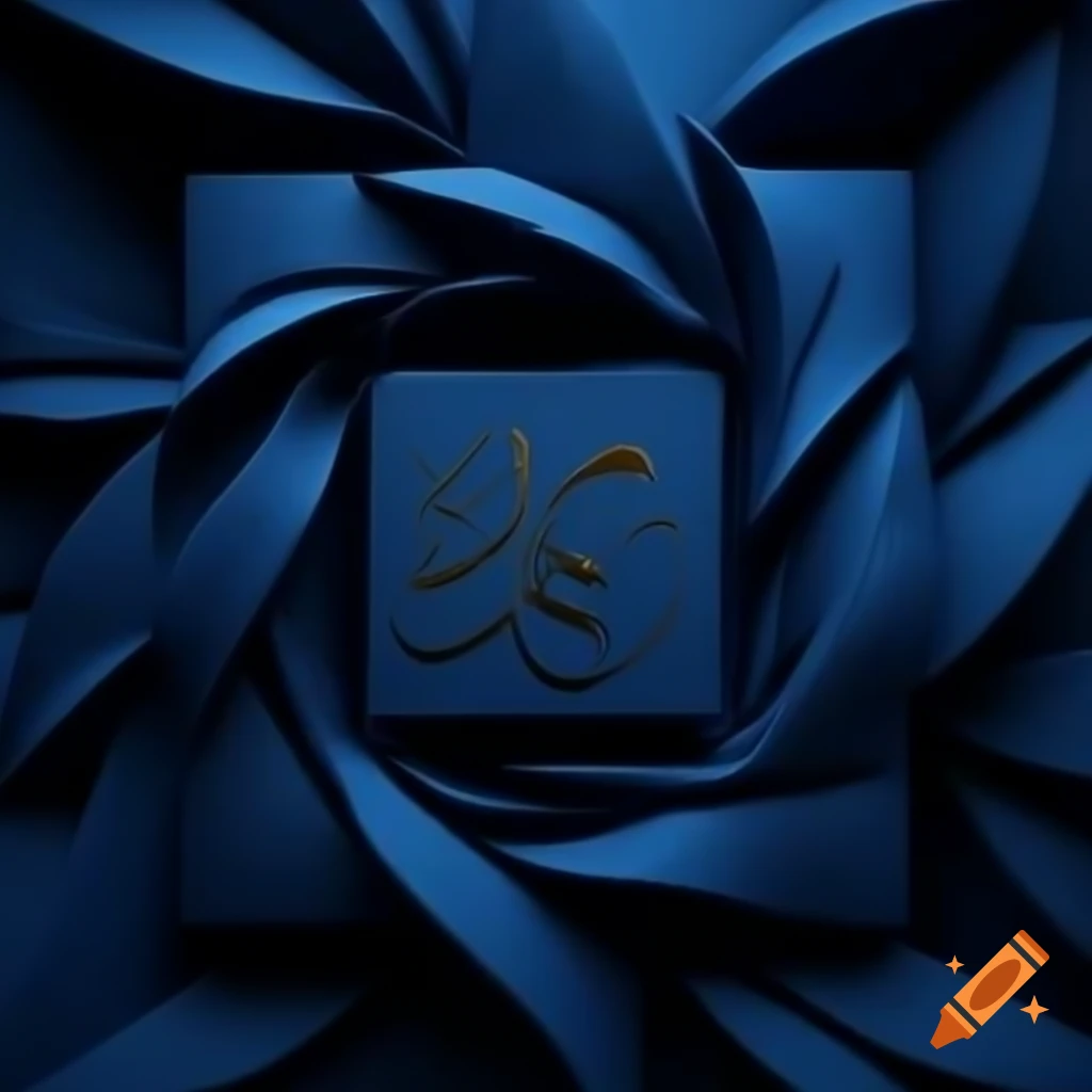 Elegant dark blue square design with cursive names thidarat and lennart ...