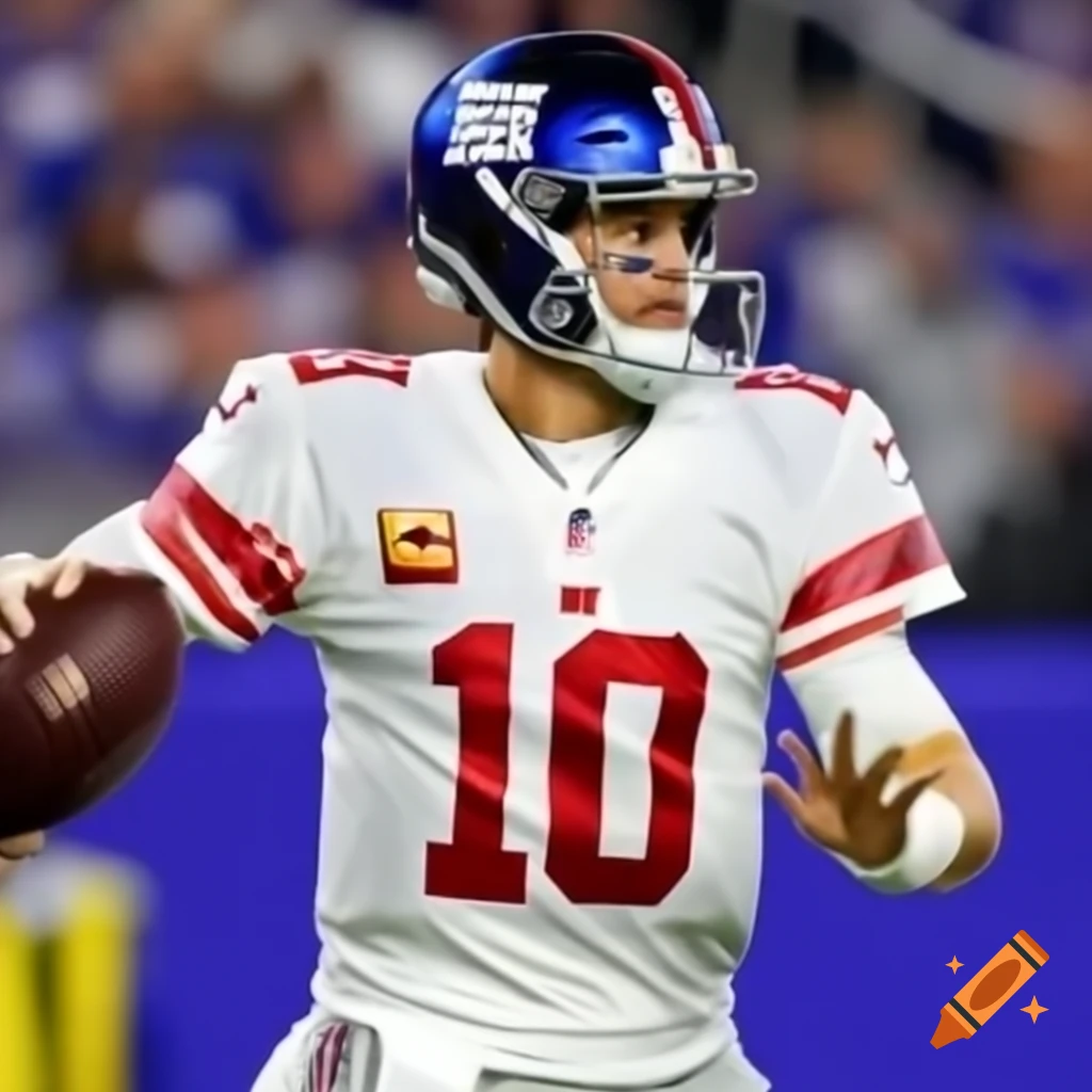 Nfl quarterback drake maye in new york giants uniform on Craiyon