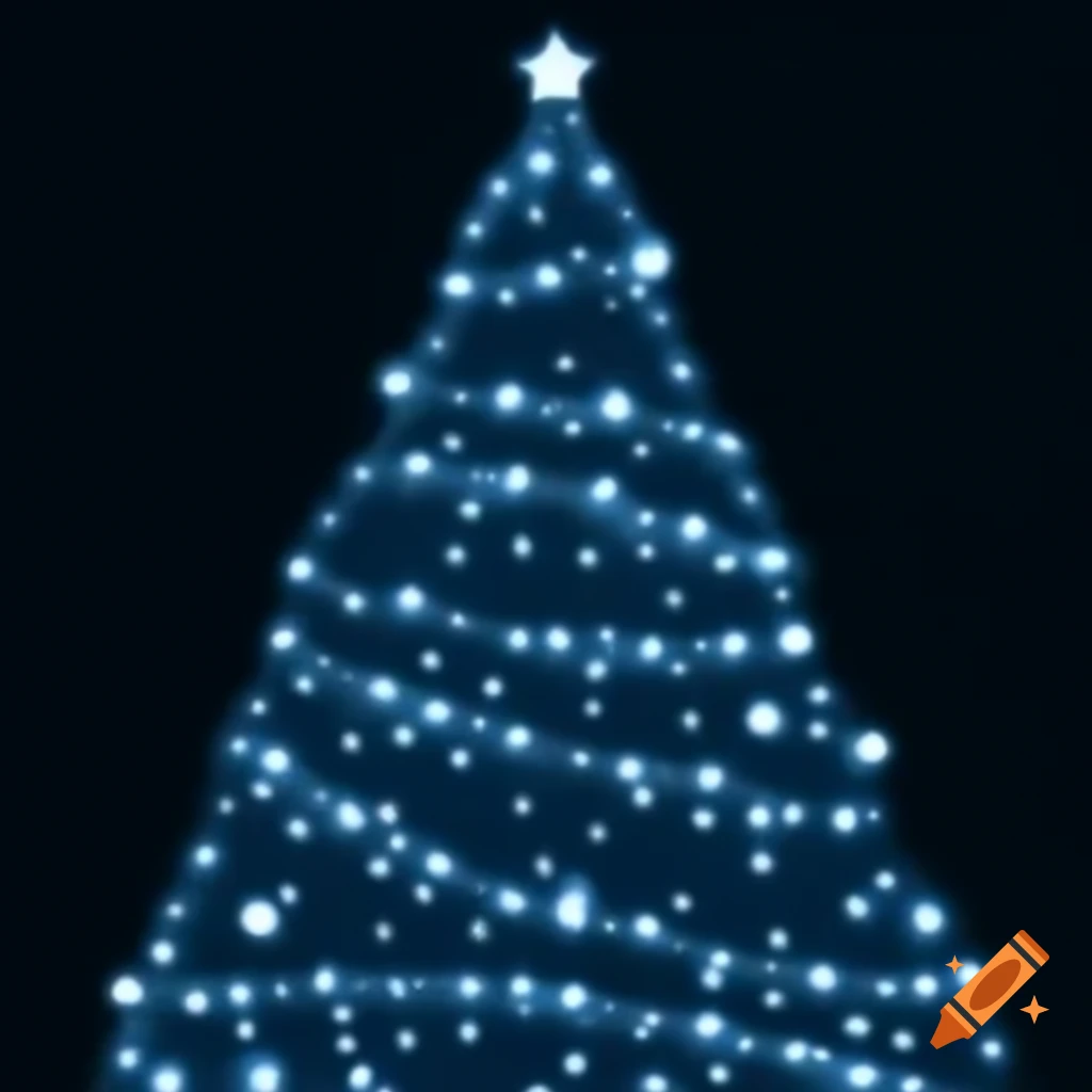 Simple schematic design of a Christmas tree for greeting cards on Craiyon