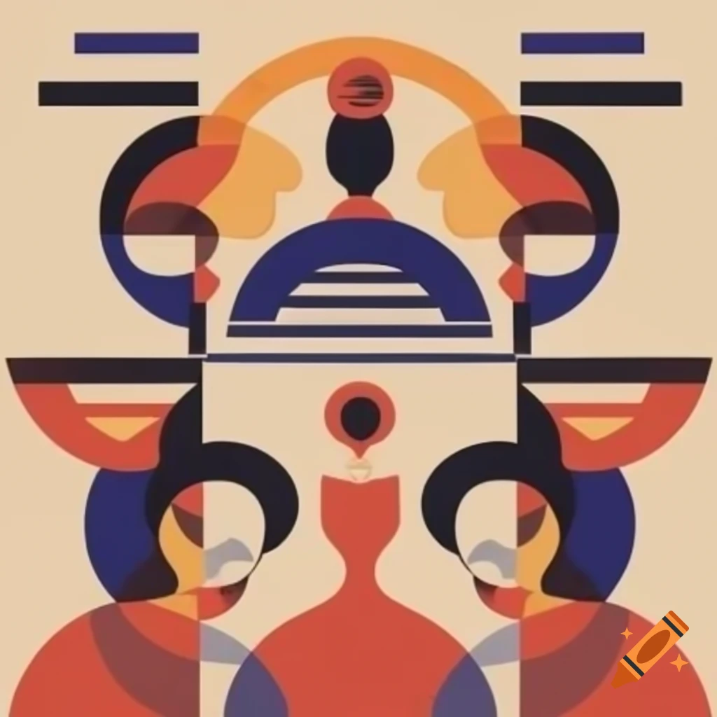 Minimalist modernist artwork exploring unity through interconnected ...