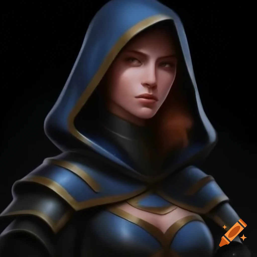 Female medieval illusionist bandit character design on Craiyon