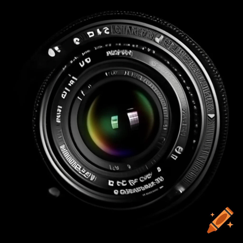 Black and white illustration of a professional camera framing a ...