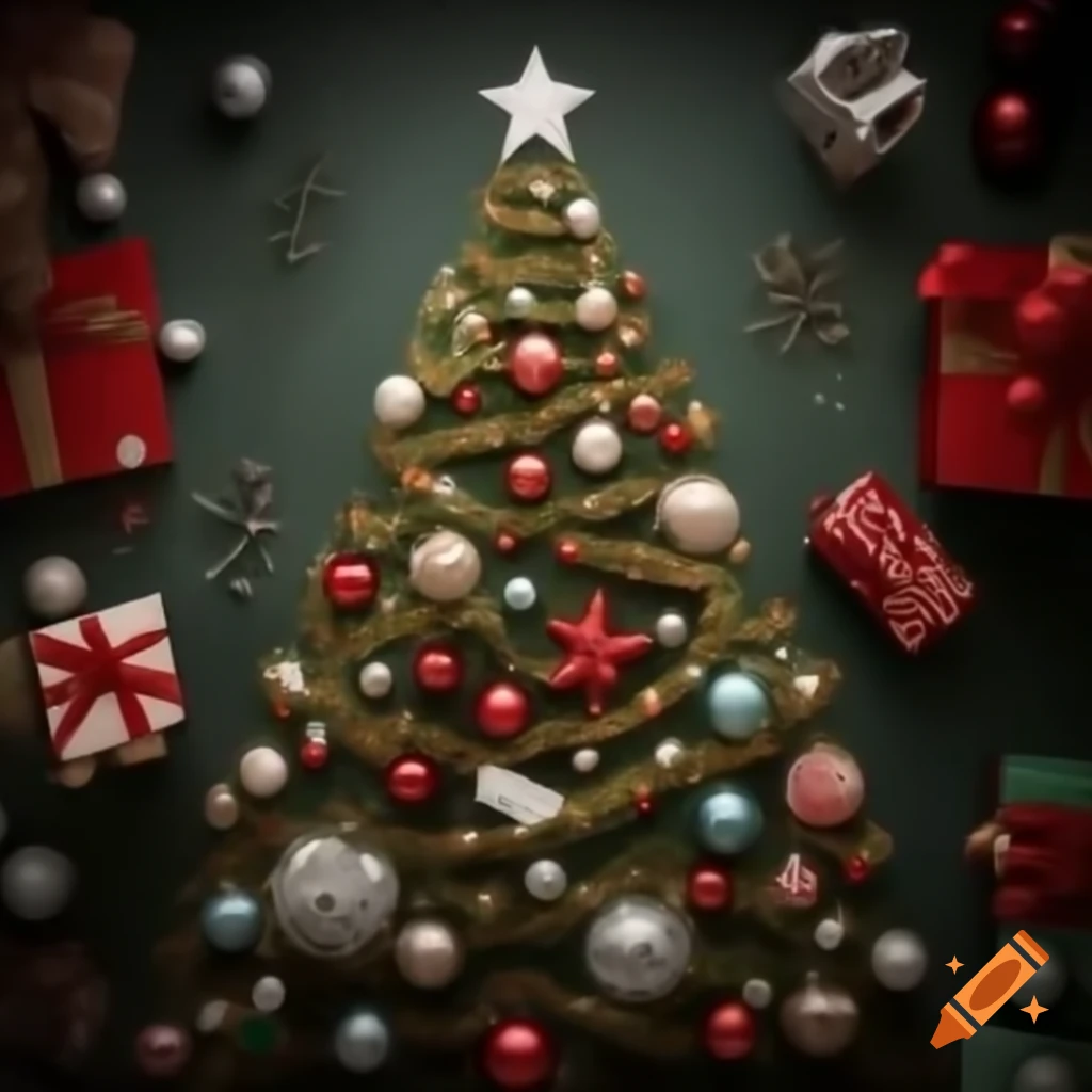 Decorated christmas tree in high-quality resolution on Craiyon