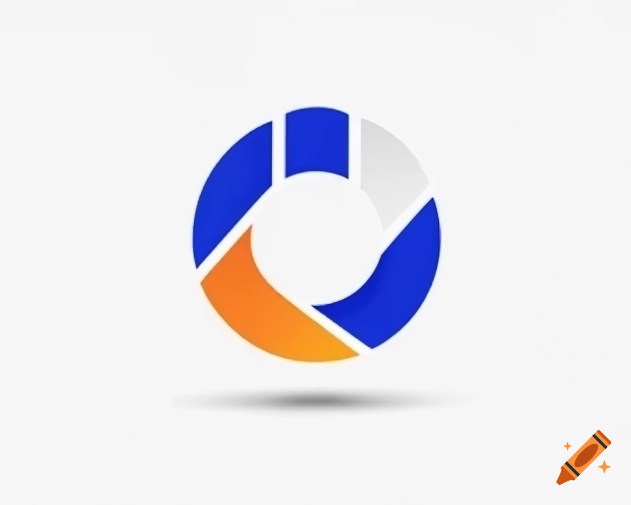 Creative 3d circle logo design in orange, blue, and white on Craiyon