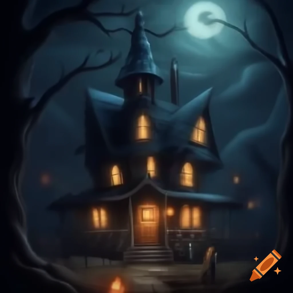 Haunted house setting with eerie atmosphere on Craiyon