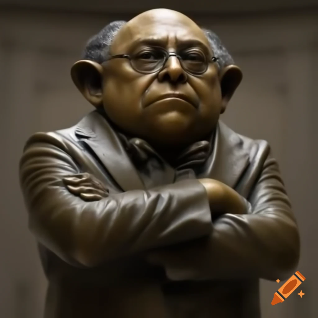 Bronze statue resembling danny devito on Craiyon