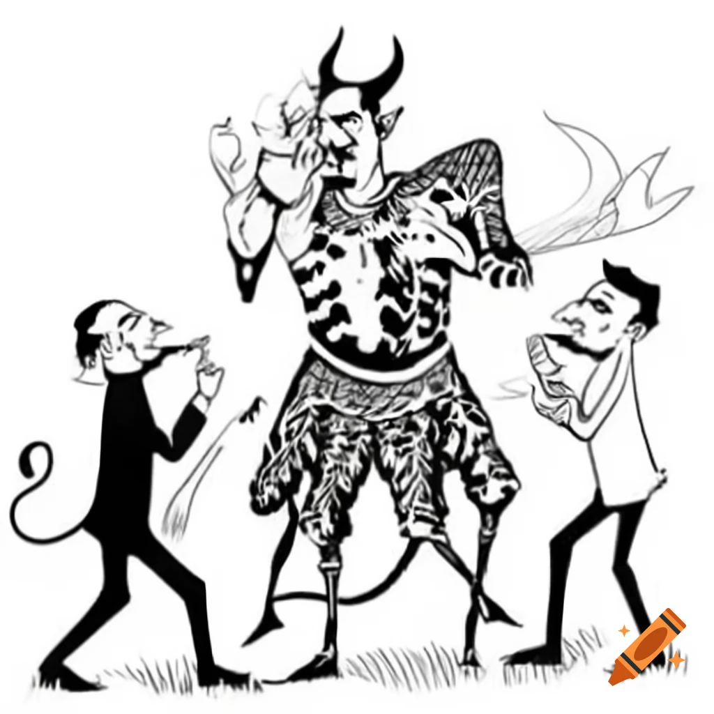 Rowdy scene of French devil and Russian men in Paris, black and white ...