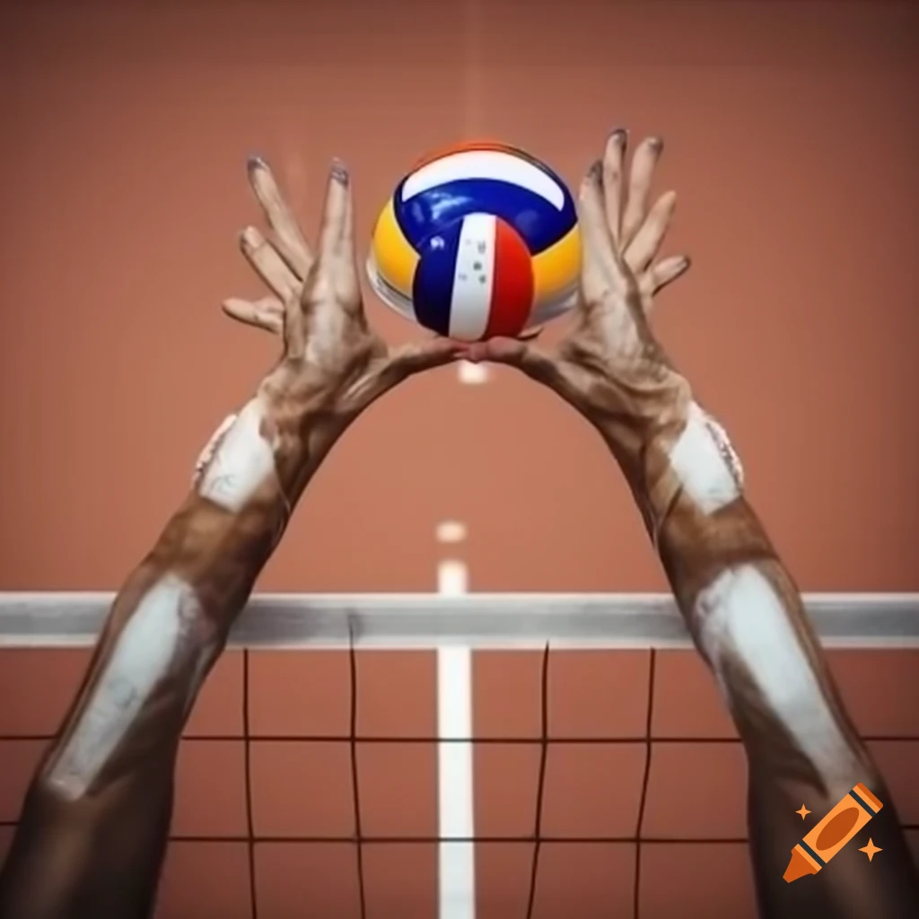 Volleyball setting steps preparation and positioning on Craiyon