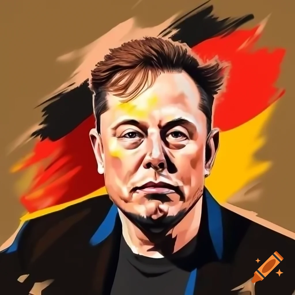 Elon musk with german politicians scholz and habeck on Craiyon