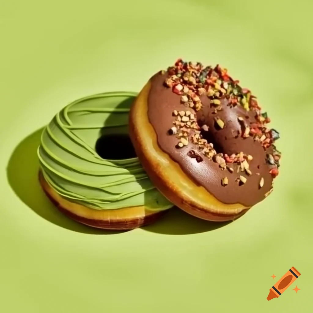 Choco matcha crunch donut, delicious dessert on Craiyon