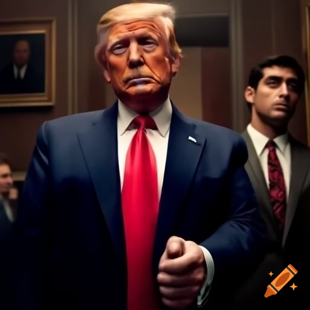 Trump depicted as godfather in maga mafia theme on Craiyon