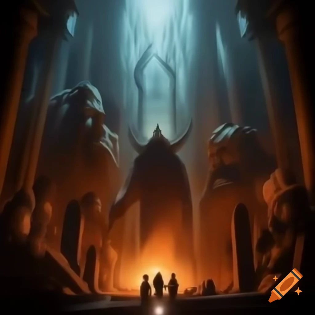 Dramatic scene with towering godlike figures inspired by Genesis 6:2 on ...