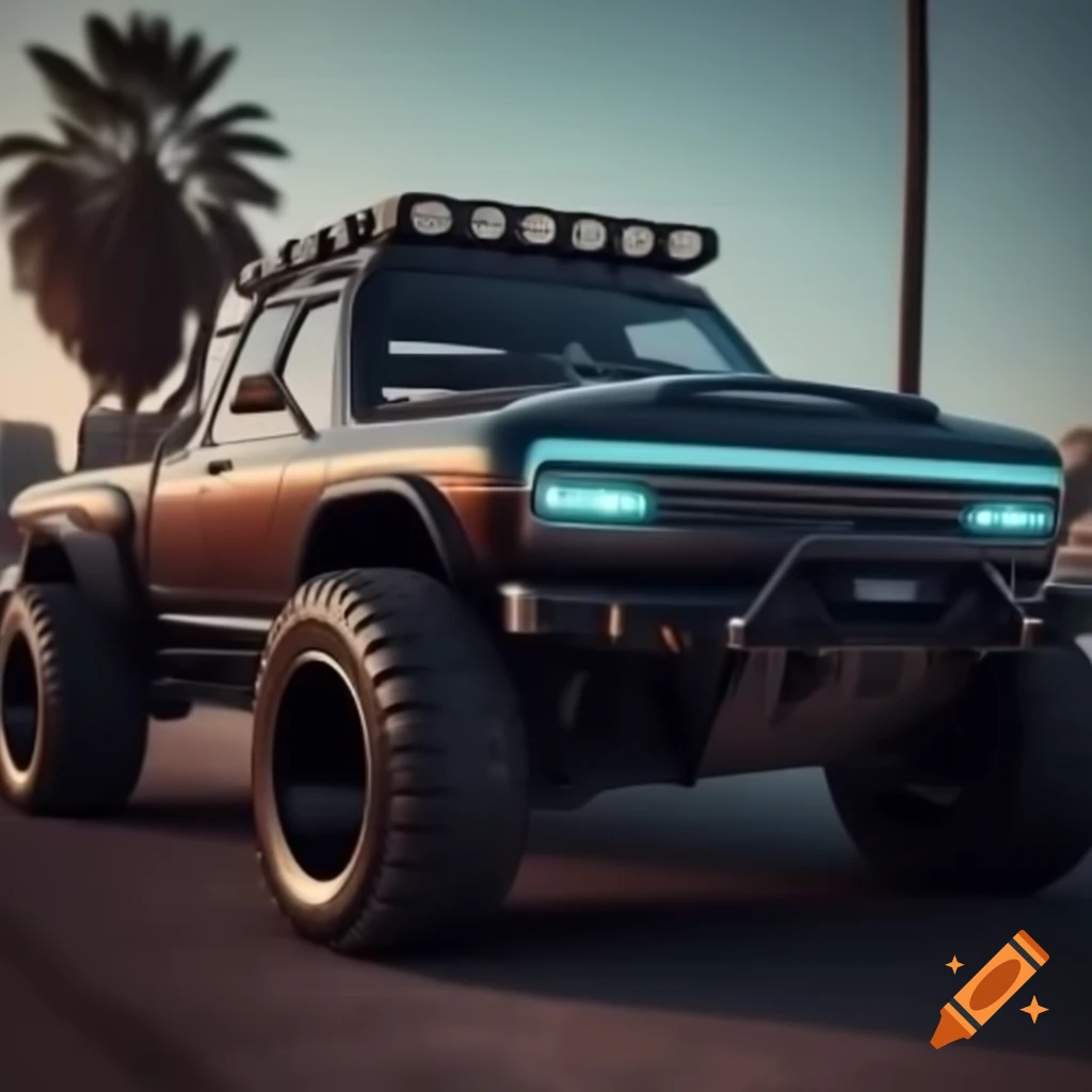 Futuristic off-road truck with classic square body design on Craiyon