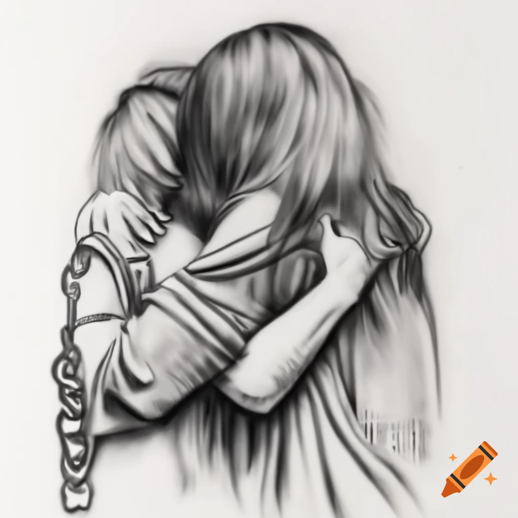 Symbolic drawing representing grief and burden with chains on Craiyon