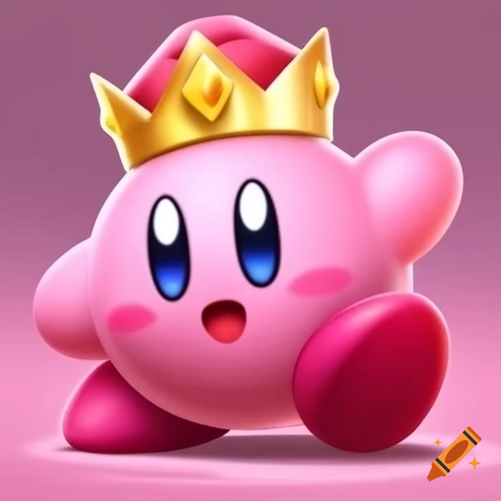 Adorable redesigned Kirby with feminine touch, maintaining rosy hue and ...