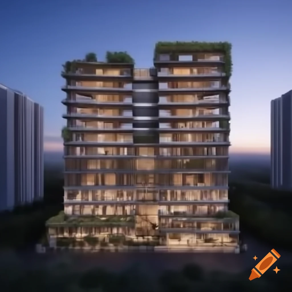 Extensive six-floor building with residential space in oriental garden ...