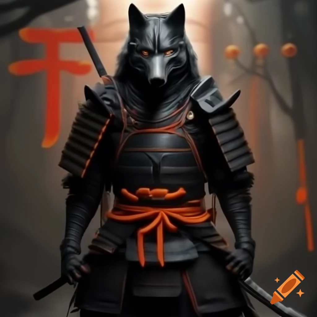 Wolf Samurai Armor Samurai Wolf Resin Tabletop Figurine Ready To