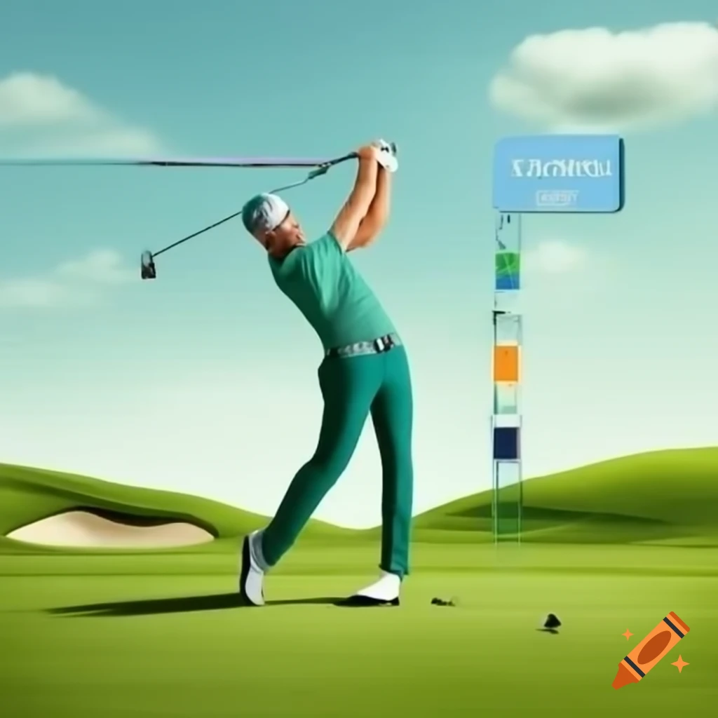 Abstract logo of golfer swinging, capturing dynamic movement and speed ...