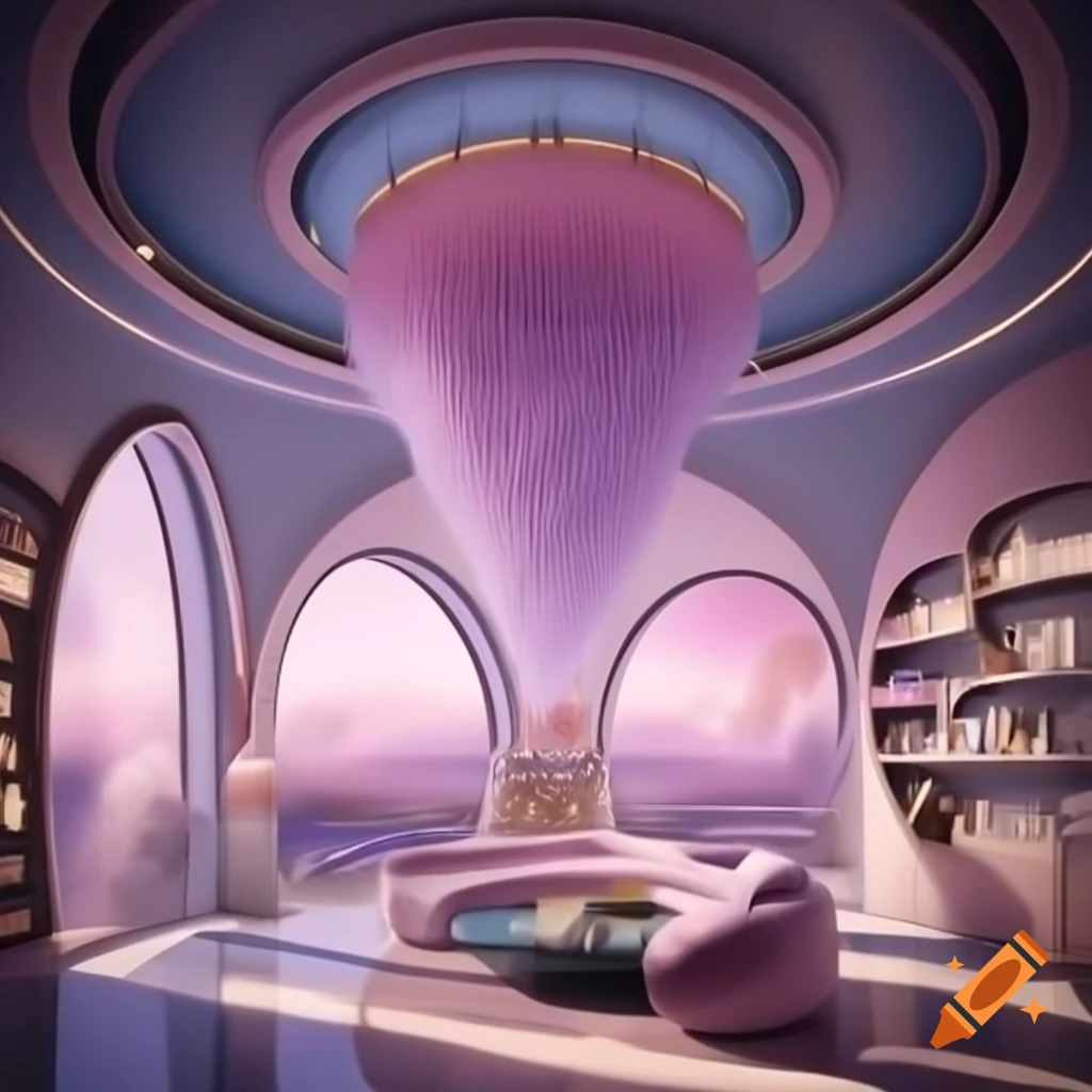 Surreal house interior with soft architecture, arched ceilings, and ...