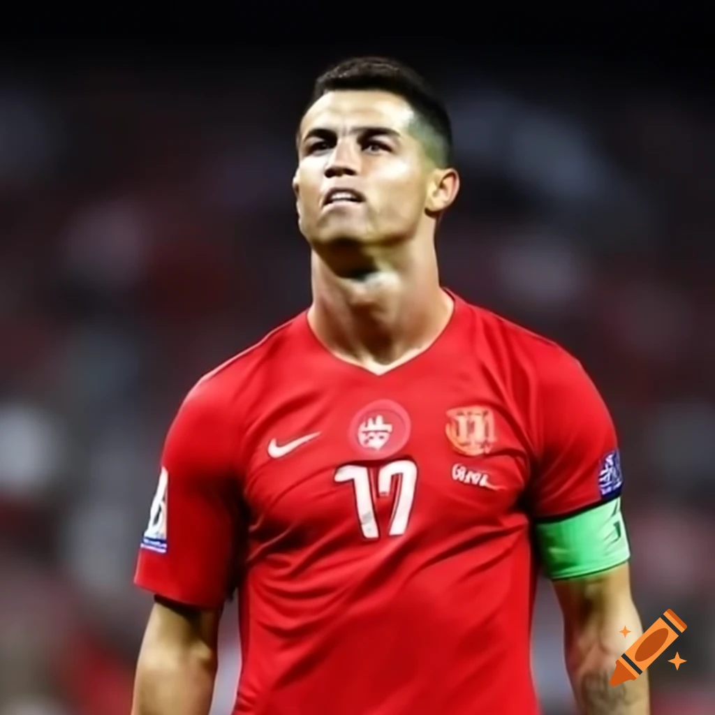 Ronaldo playing for Turkish national team alongside Lionel Messi on Craiyon