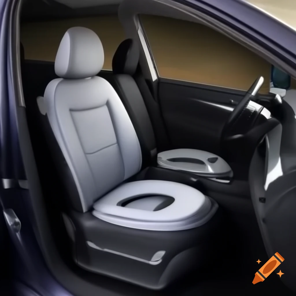 Innovative car seat design with built-in toilet feature on Craiyon