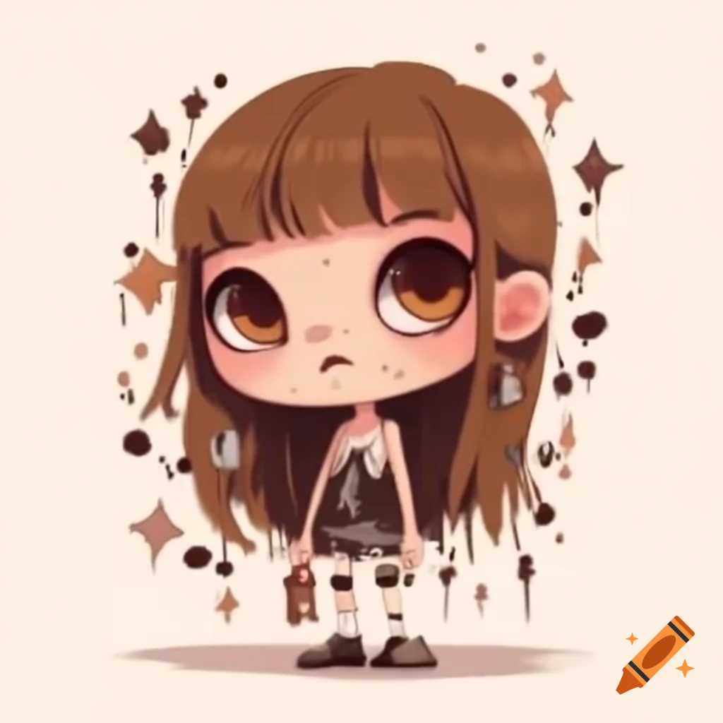 Freckled punk girl character with rebellious energy and unique style on Craiyon