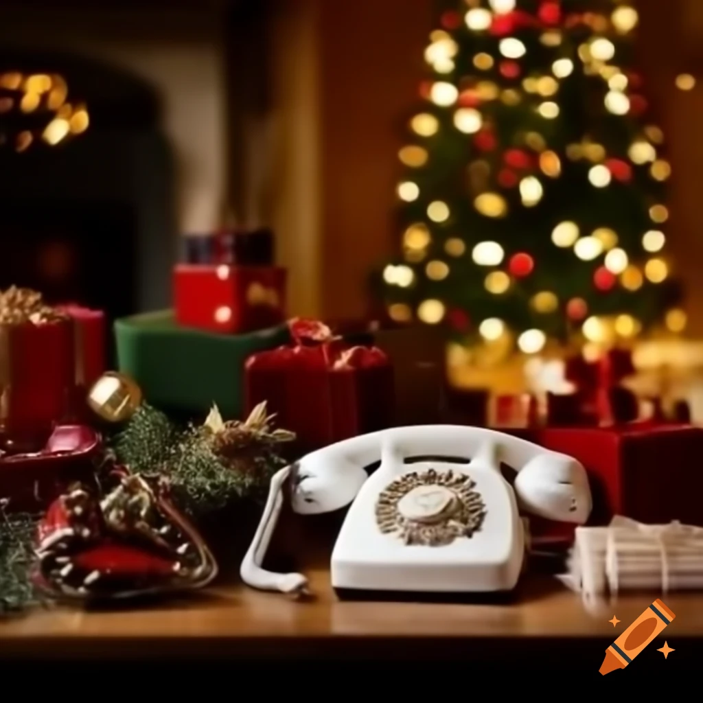 Colorful telephones decorated for christmas celebration on Craiyon